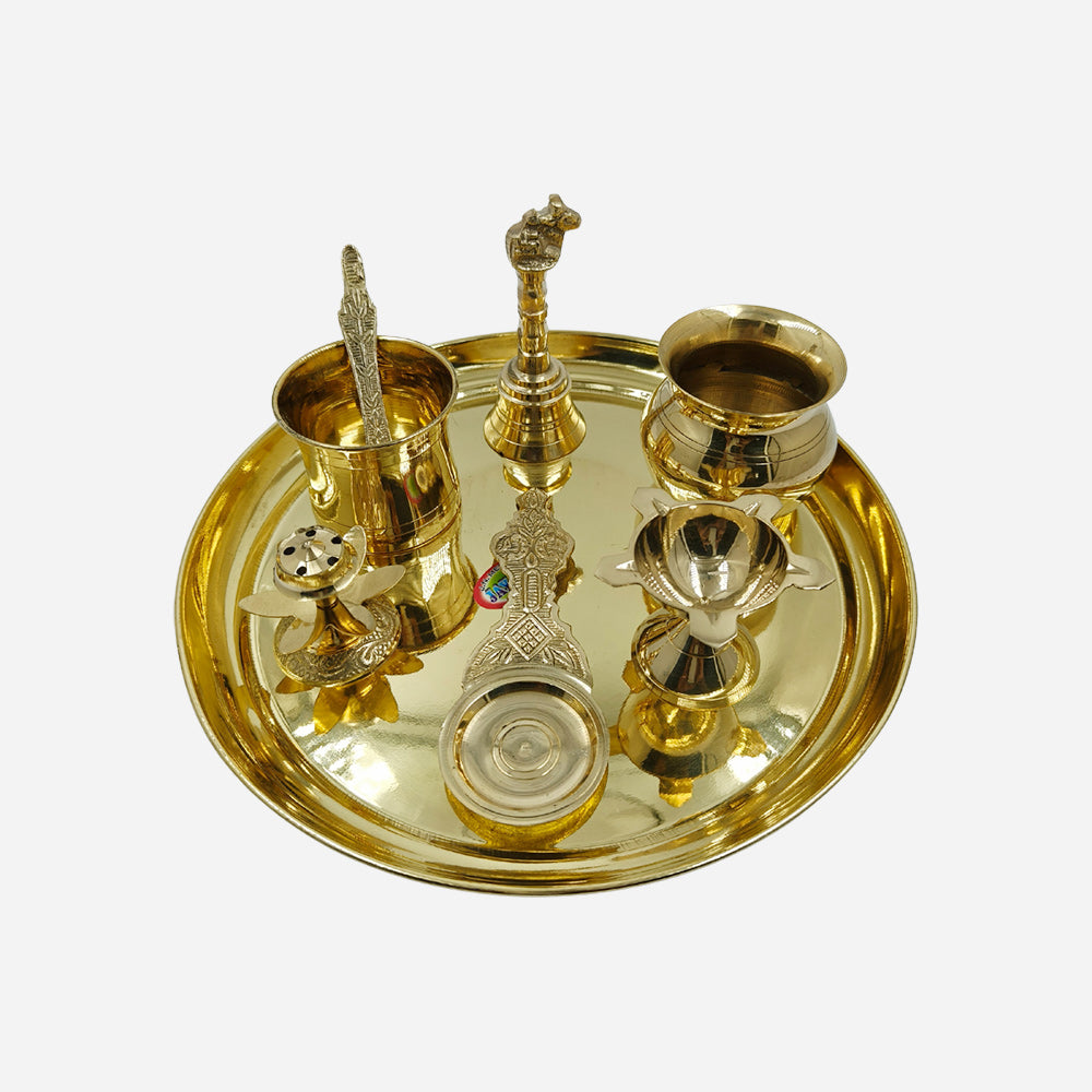 Plain Thali Set (7 pieces) – Om Spiritual Shop