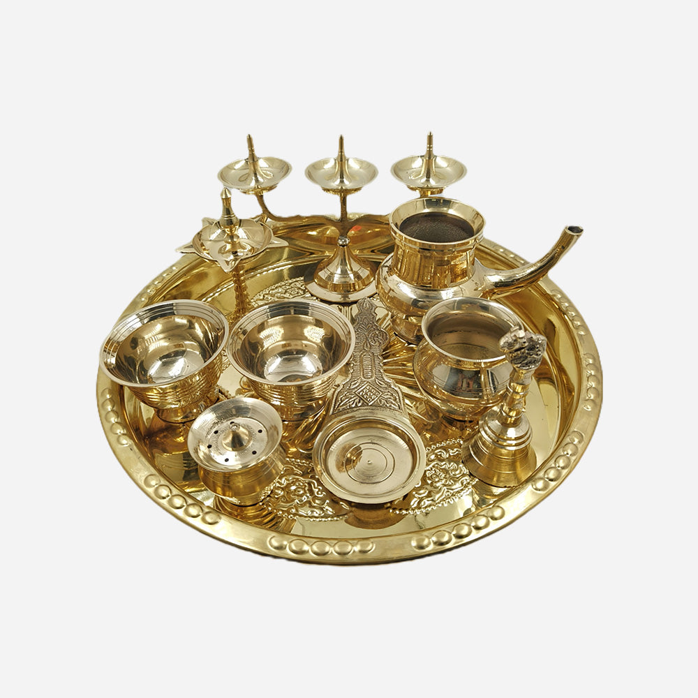 Ashtamangala Thali Set (10 pieces) – Om Spiritual Shop